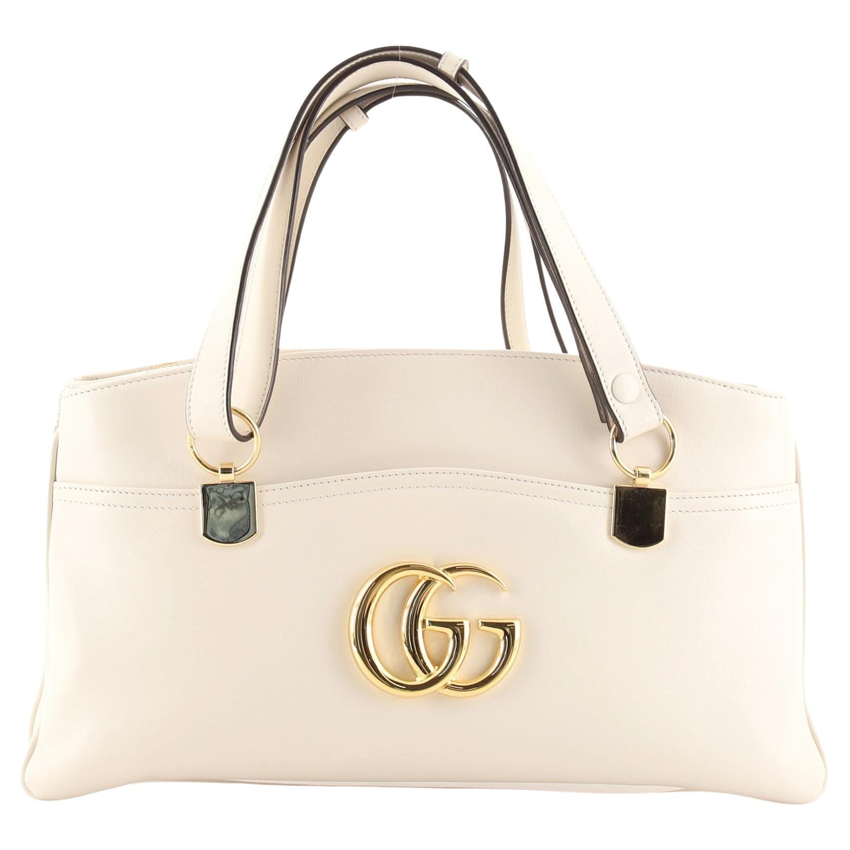 Gucci White Ivory Leather Guccissima Wave Handbag Italy at 1stDibs