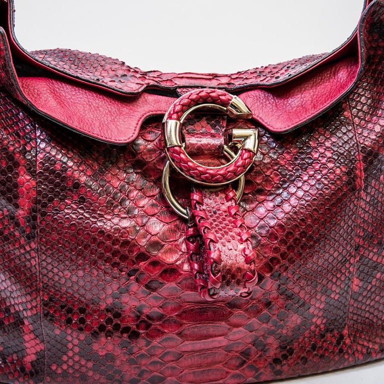 GUCCI Bag In Red Python For Sale at 1stDibs
