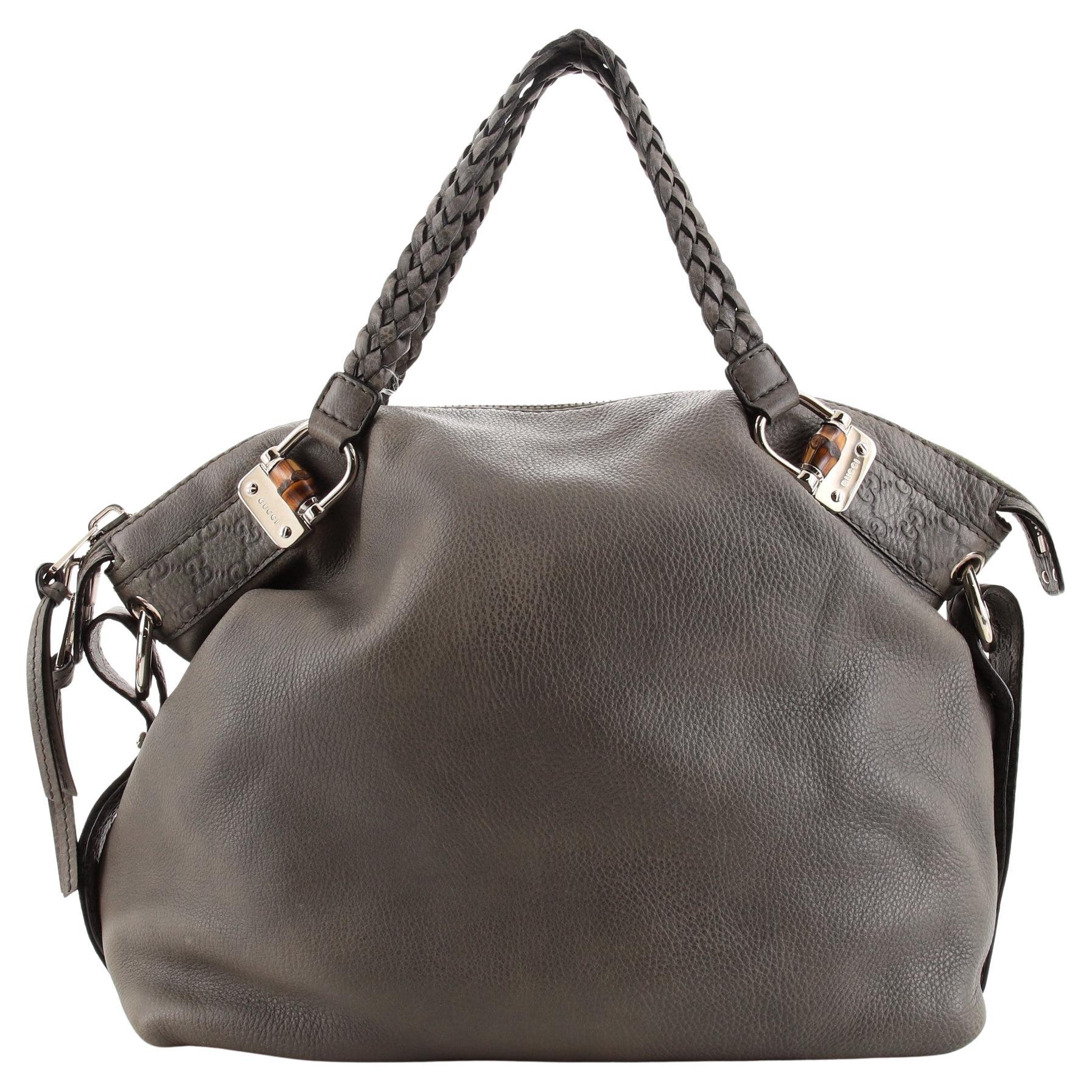 Gucci Bamboo Bar Shoulder Bag Leather Large at 1stDibs