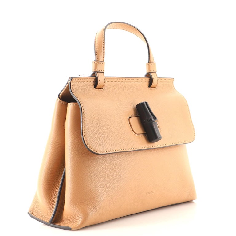 Gucci Bamboo Daily Top Handle Bag Leather Small For Sale at 1stDibs