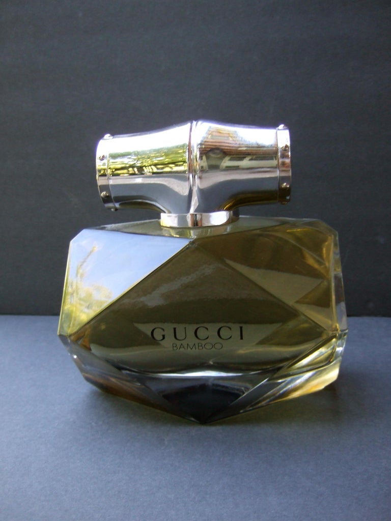 Gucci Bamboo Huge Glass Factice Faceted Display Decorative Bottle c ...