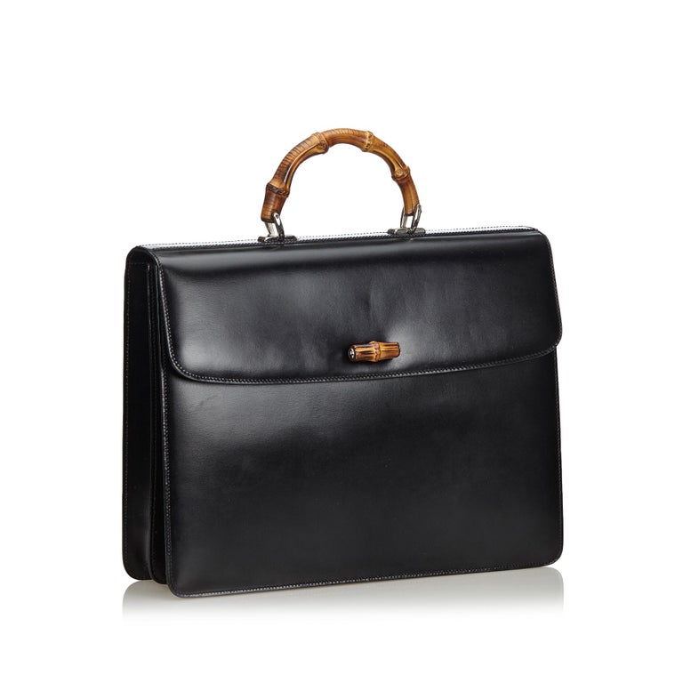 Gucci Bamboo Leather Briefcase at 1stDibs | gucci bamboo briefcase
