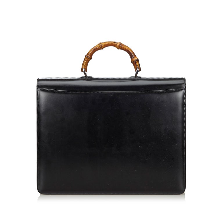 Gucci Bamboo Leather Briefcase at 1stDibs | gucci bamboo briefcase