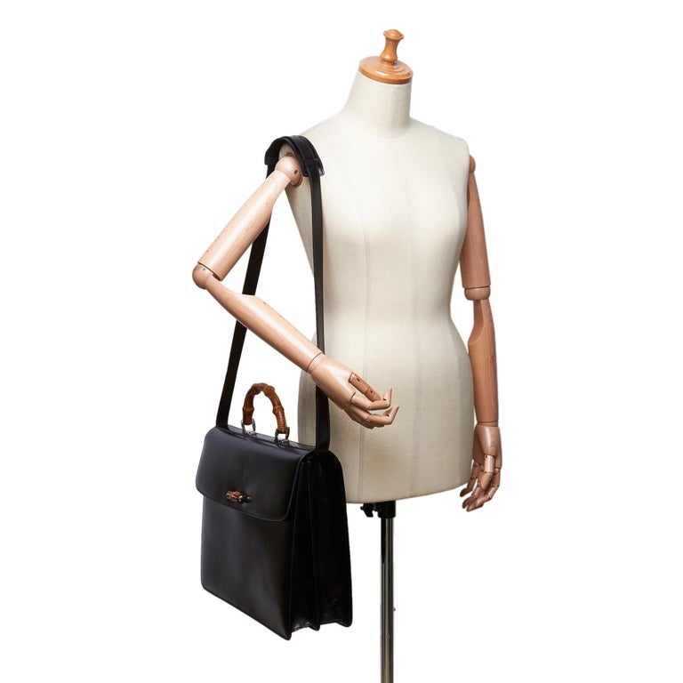 Gucci Bamboo Leather Briefcase at 1stDibs | gucci bamboo briefcase