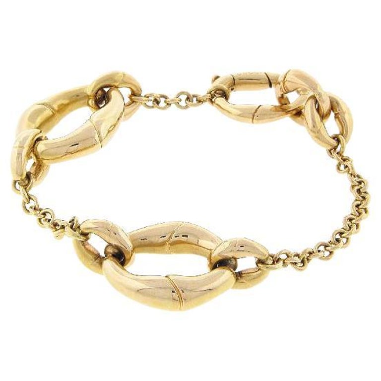 Gucci Bamboo Link Bracelet 18K Yellow Gold For Sale at 1stDibs