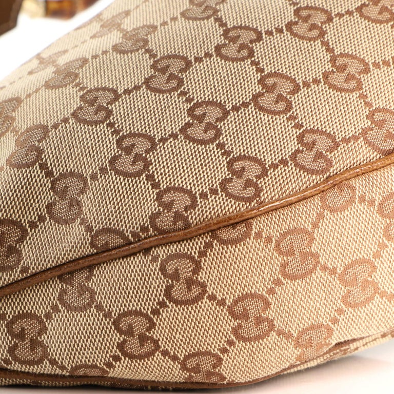 Gucci Bamboo Ring Half Moon Hobo GG Canvas Medium at 1stDibs