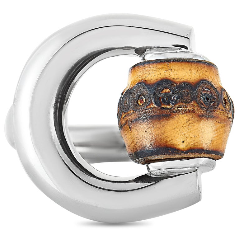 Gucci Bamboo Silver and Natural Bamboo Horsebit Ring at 1stDibs | gucci ...