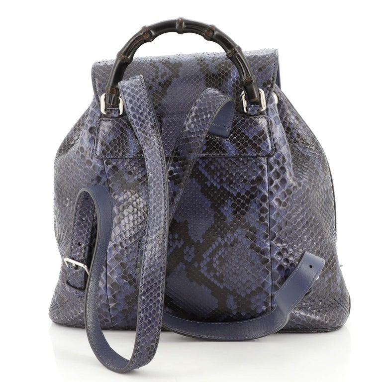 Gucci Bamboo Tassel Backpack Python Medium For Sale at 1stDibs