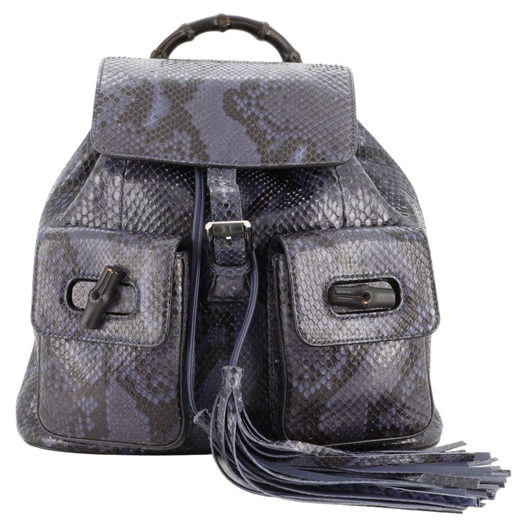 Gucci Bamboo Tassel Backpack Python Medium For Sale at 1stDibs