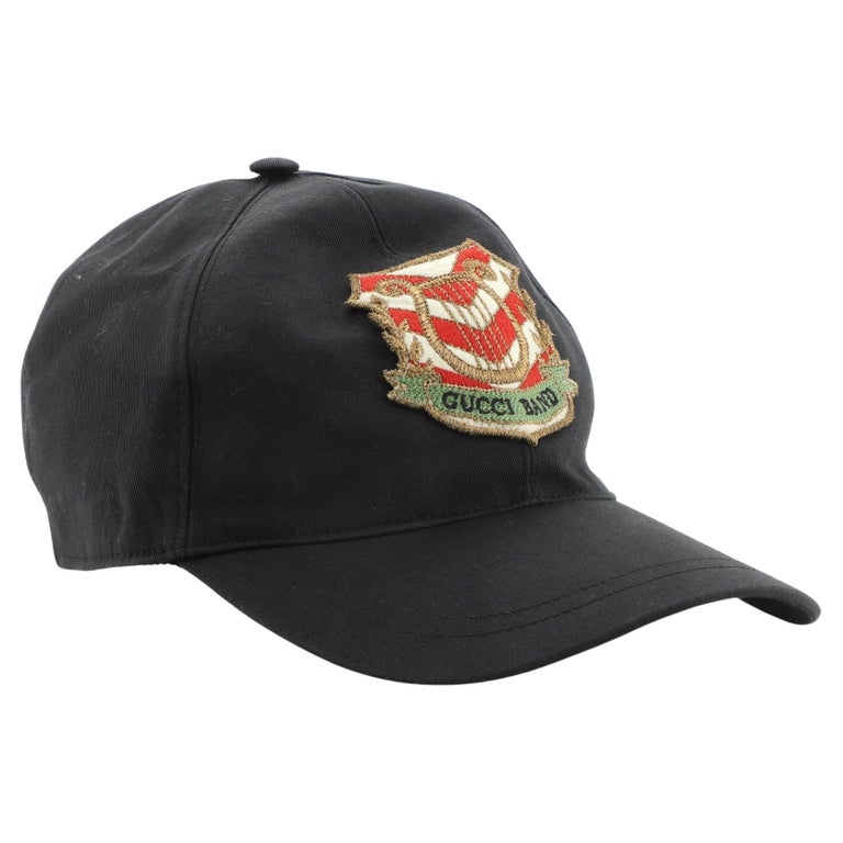 Gucci Band Patch Hat Fabric Black at 1stDibs