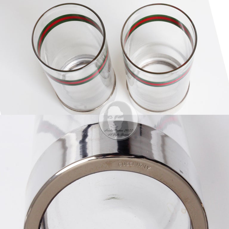 Gucci Barware Set GG Logo Highball Glasses and Horse Bit Decanter ...