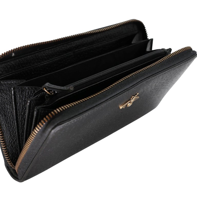 Gucci Bee Animalier Leather Zip Around Long Wallet GG-W1009P-0006 For ...