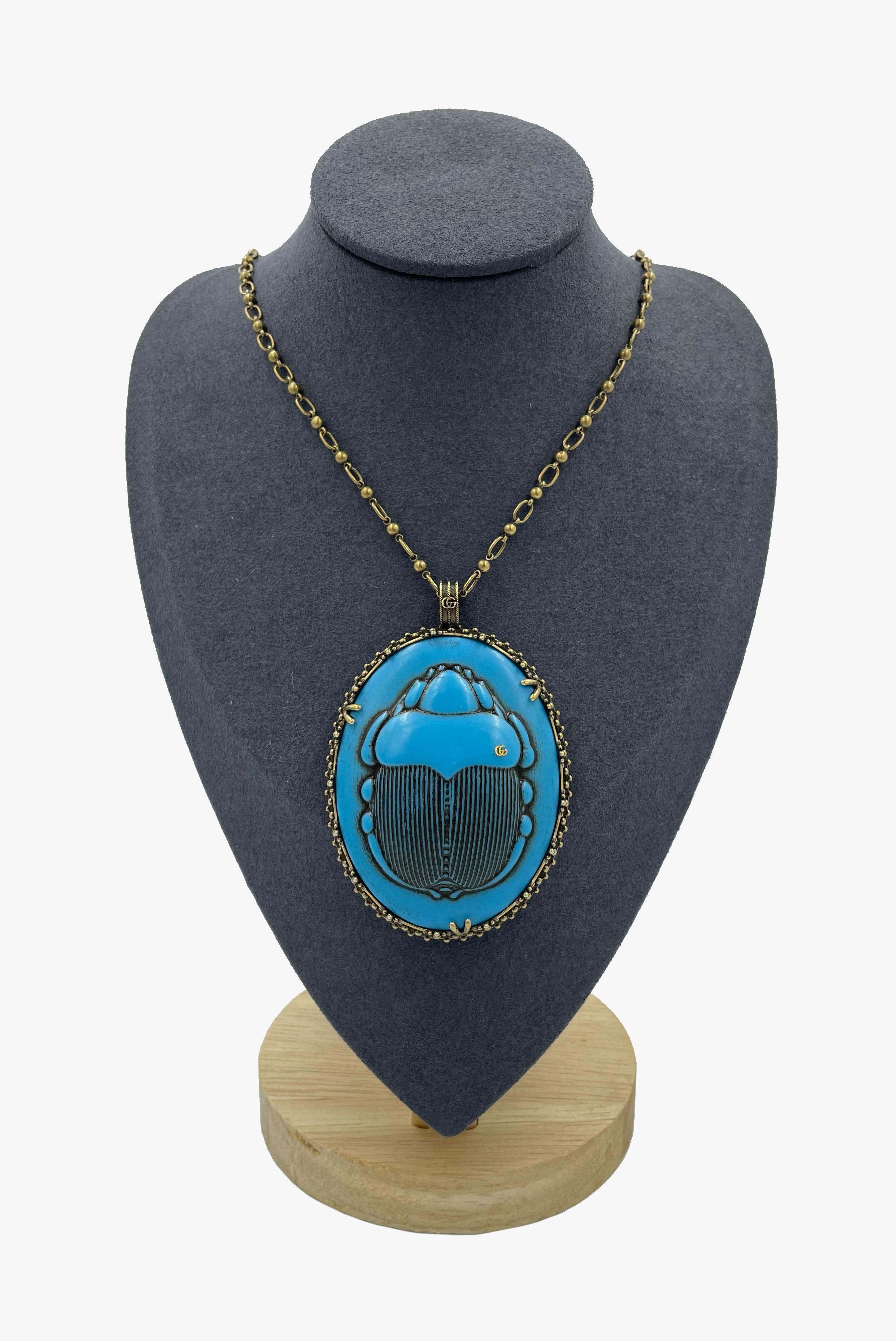Gucci Beetle Pendant Necklace For Sale at 1stDibs