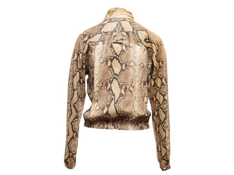 Gucci Beige and Black Python Skin Bomber Jacket For Sale at 1stDibs