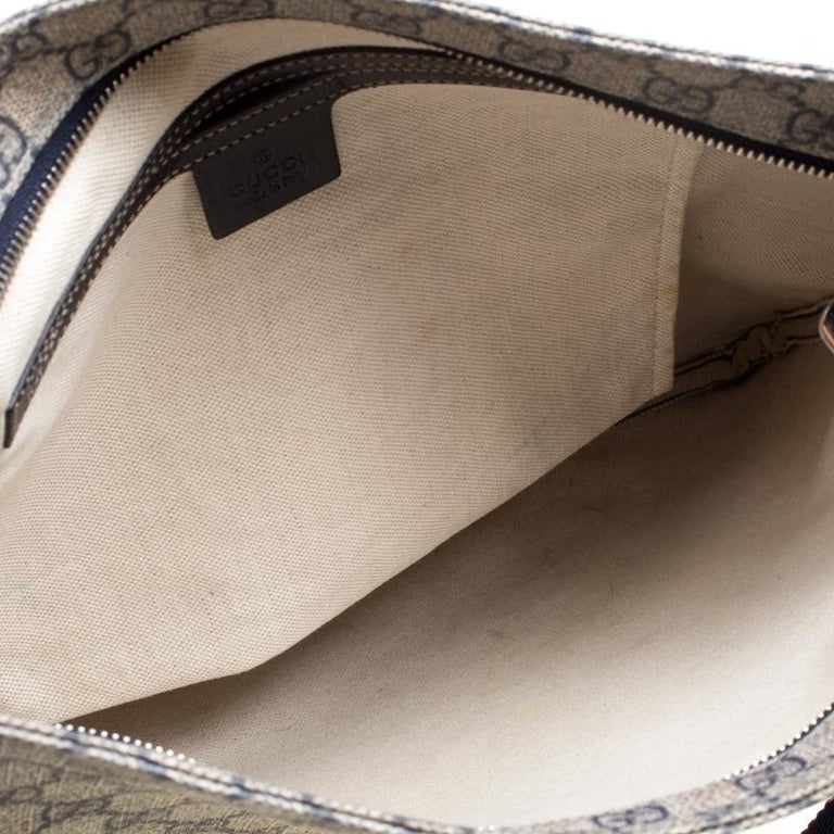 Gucci Beige/Blue GG Supreme Canvas Messenger Bag For Sale at 1stDibs ...