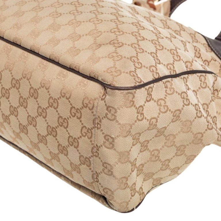 Gucci Beige/Brown GG Canvas and Leather Large Positano Scarf Tote For ...