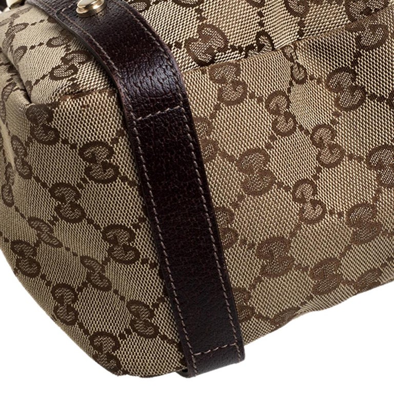 Gucci Beige/Brown GG Canvas and Leather Medium Abbey Shoulder Bag at ...