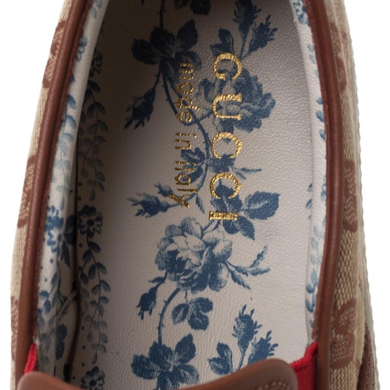 Gucci Beige/Brown GG Canvas MLB NY Yankees Slip On Sneakers Size 40 at ...