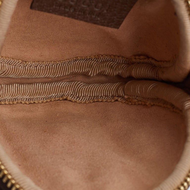 Gucci Beige/Brown GG Supreme Canvas And Leather Ophidia Round Coin Case ...