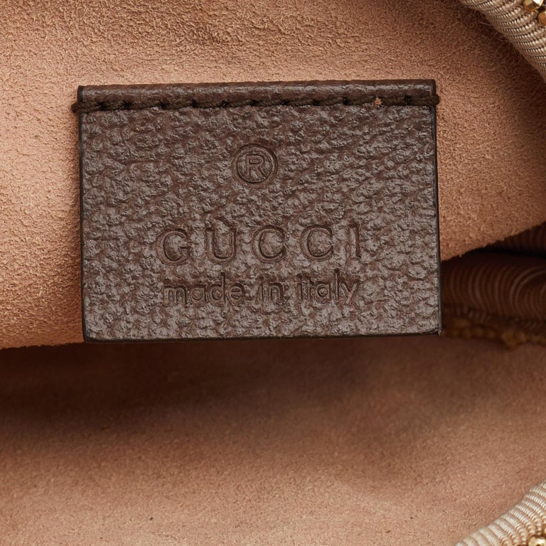 Gucci Beige/Brown GG Supreme Canvas And Leather Ophidia Round Coin Case ...