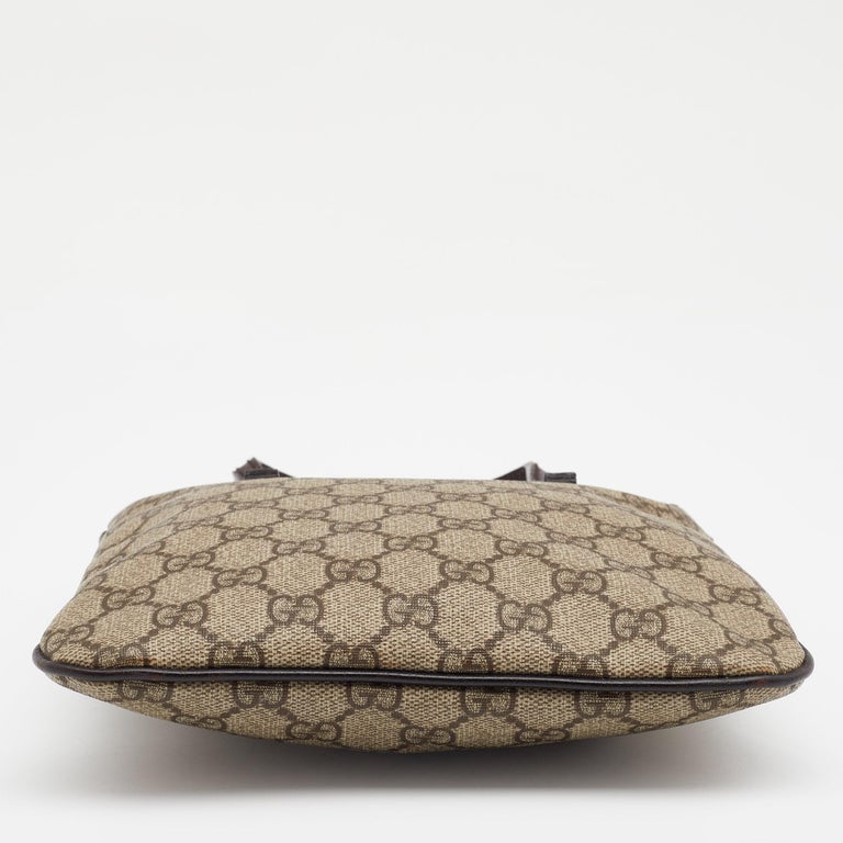 Gucci Beige/Brown GG Supreme Canvas And Leather Tote For Sale at 1stDibs