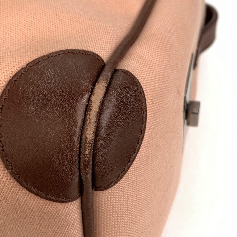 Gucci Beige Canvas Boston Bag Handbag with Striped Detail For Sale at ...