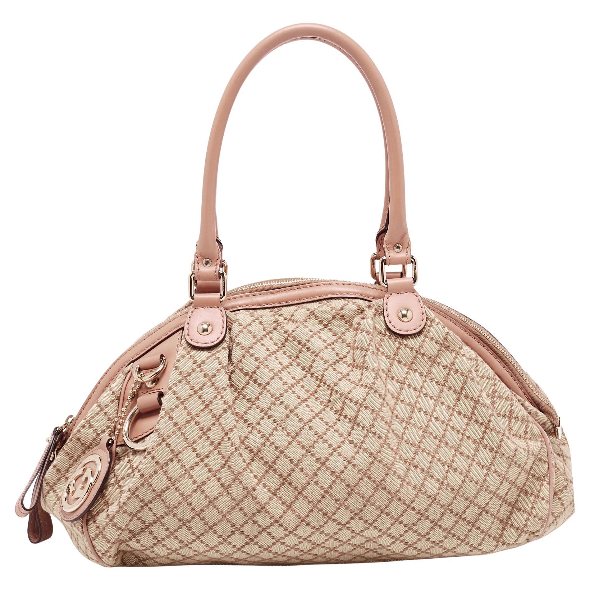 Gucci Floral Medium Orange Leather Trimmed Printed Canvas Tote Bag at ...