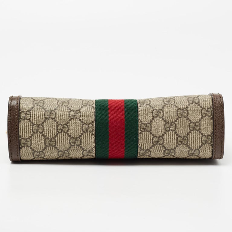 Gucci Beige/Ebony GG Supreme Canvas and Leather Small Ophidia Shoulder ...