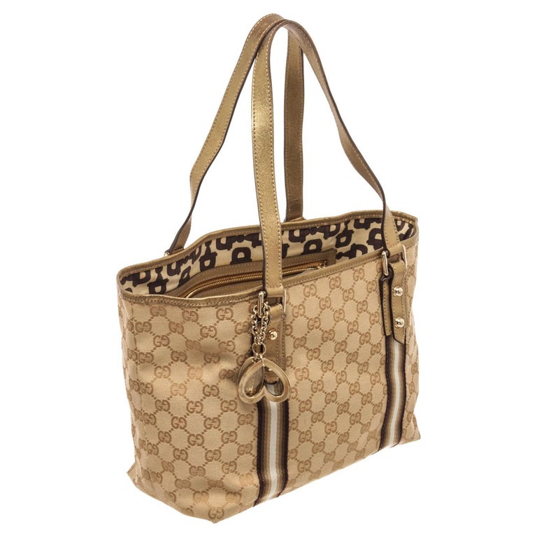 Gucci Beige GG Canvas Jolicoeur Tote Bag For Sale at 1stDibs