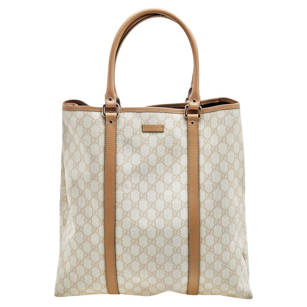 Gucci Beige GG Supreme Canvas And Leather Joy Tall Tote at 1stDibs