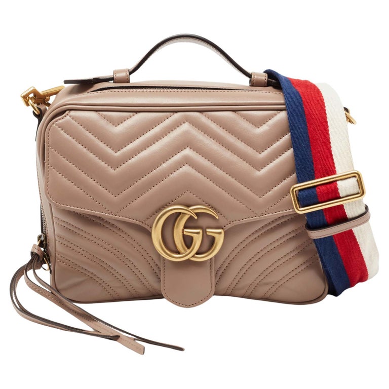 Gucci Beige Leather GG Marmont Shoulder Bag For Sale at 1stDibs