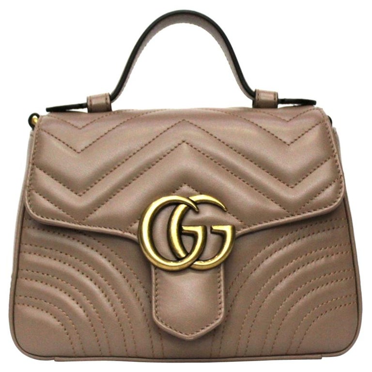 Gucci Beige Leather Marmont Bag at 1stDibs