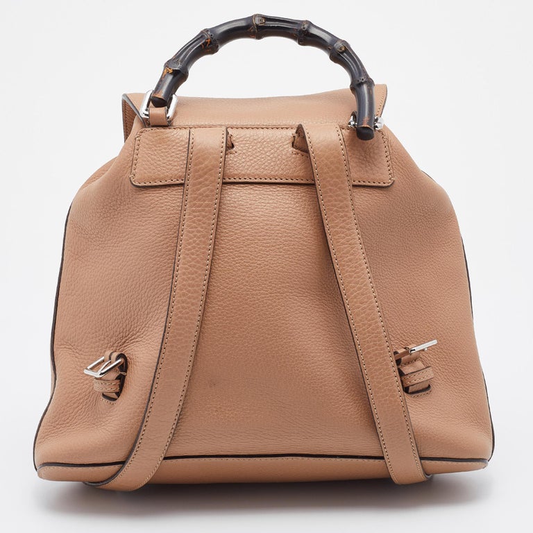Gucci Beige Leather Tassel Bamboo Backpack For Sale at 1stDibs