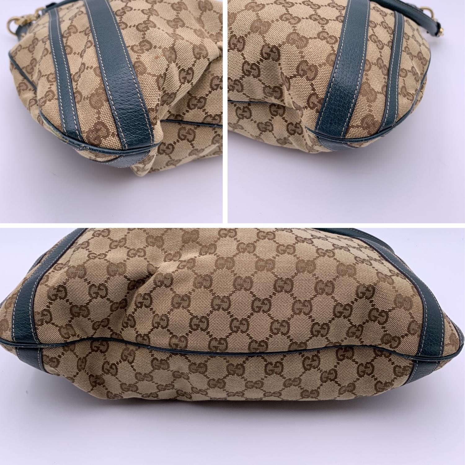 Gucci Beige Monogram Canvas Tote Shoulder Bag For Sale at 1stDibs