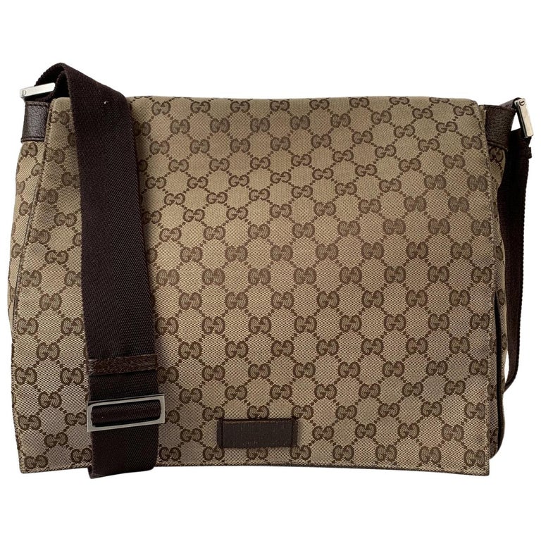 Gucci Beige Monogram Crossbody Bag | semashow.com