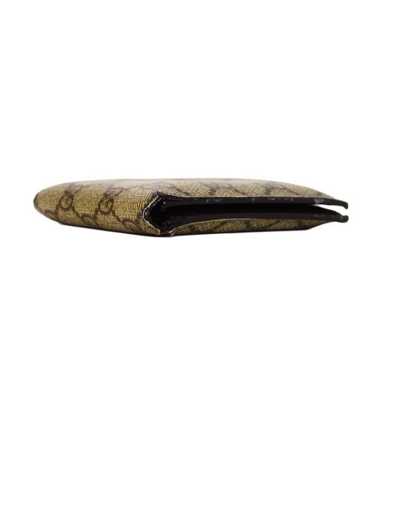 Gucci Beige Monogram Supreme Compact Men's Wallet For Sale at 1stDibs