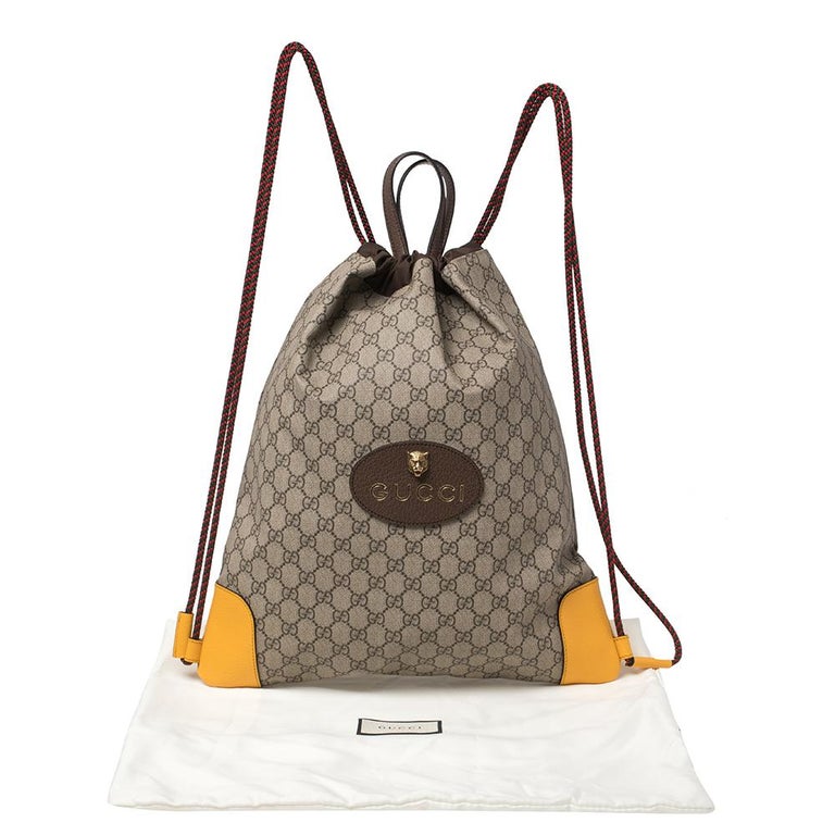 Gucci Beige/Mustard GG Supreme Canvas and Leather Neo Vintage ...