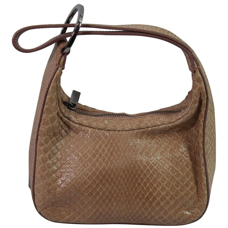 Gucci Beige / Pink Mini Handbag in Python Leather at 1stDibs