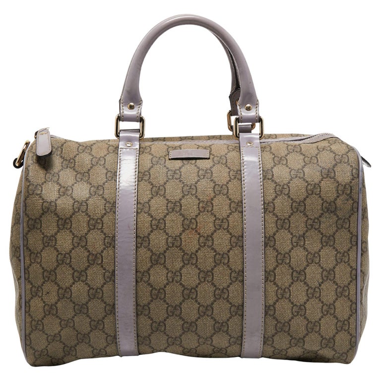 Gucci Beige/Purple GG Supreme Canvas and Patent Leather Joy Boston Bag ...
