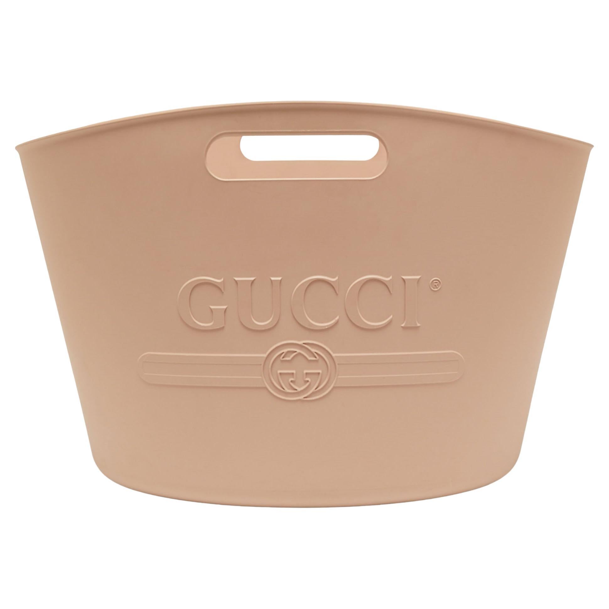 Gucci Vintage Cut Out Handle Bag Canvas with Leather Medium at 1stDibs
