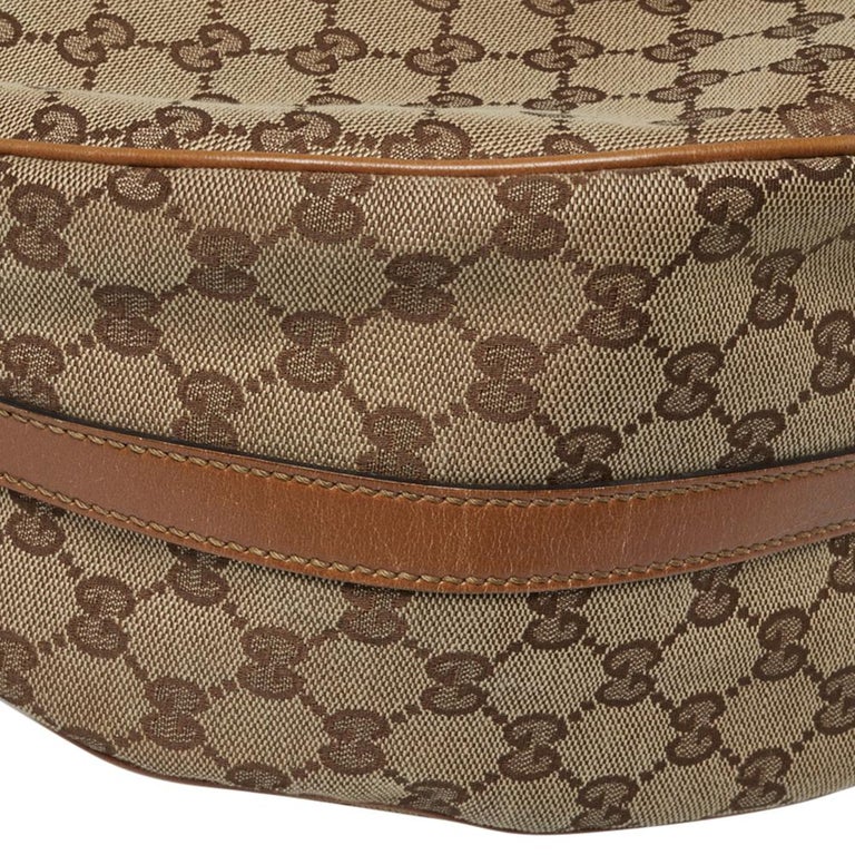 Gucci Beige/Tan GG Canvas and Leather Large GG Twins Hobo at 1stDibs
