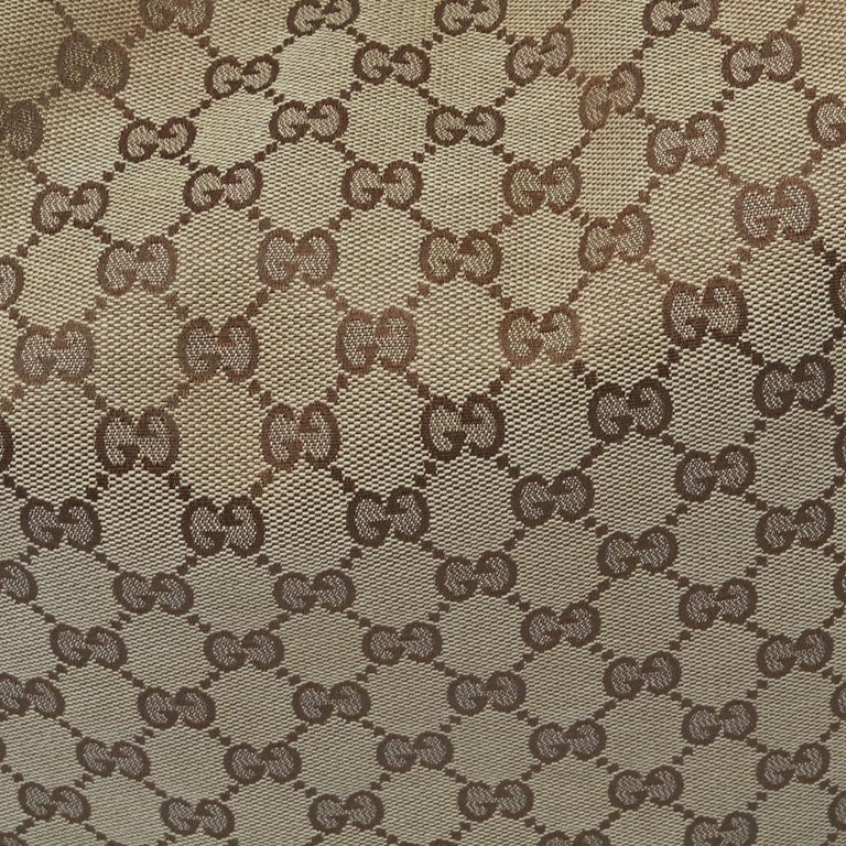 Gucci Beige/Tan GG Canvas and Leather Large GG Twins Hobo at 1stDibs