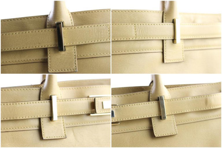 Gucci Birkin 224465 Beige Leather Satchel For Sale at 1stDibs