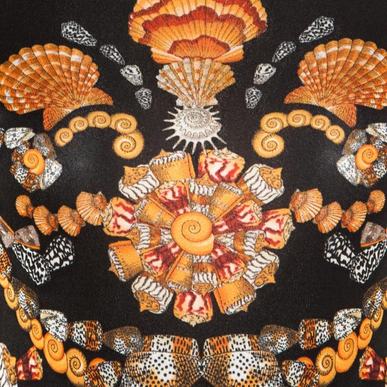 Gucci Black and Gold Sea Shell Print Jersey Shift Dress S For Sale at ...