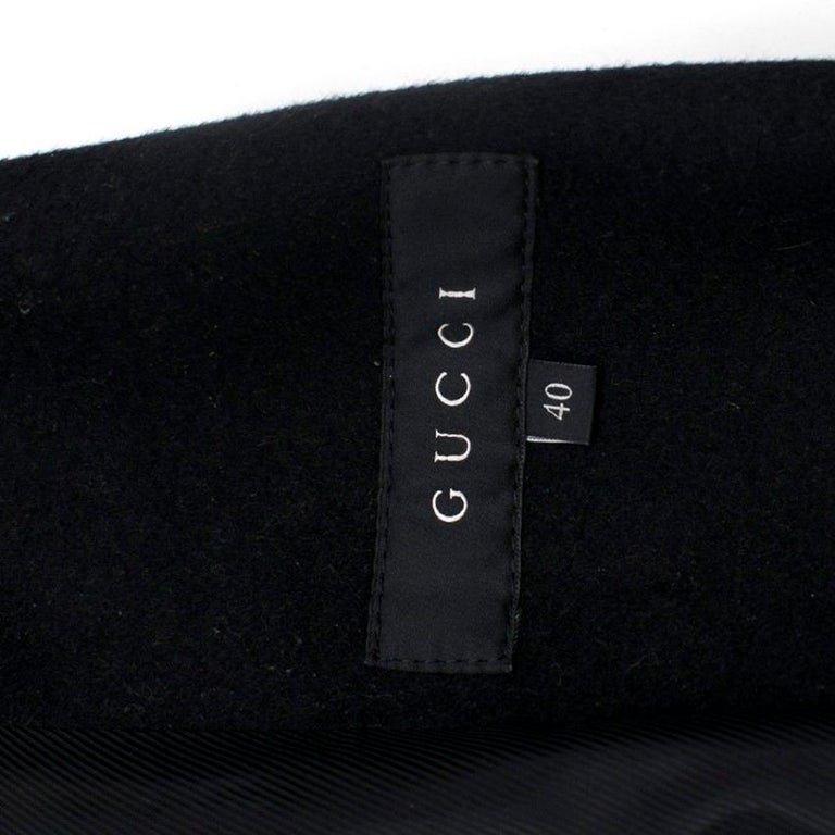 Gucci Black Coat with Nutria Fur Collar US 4 at 1stdibs