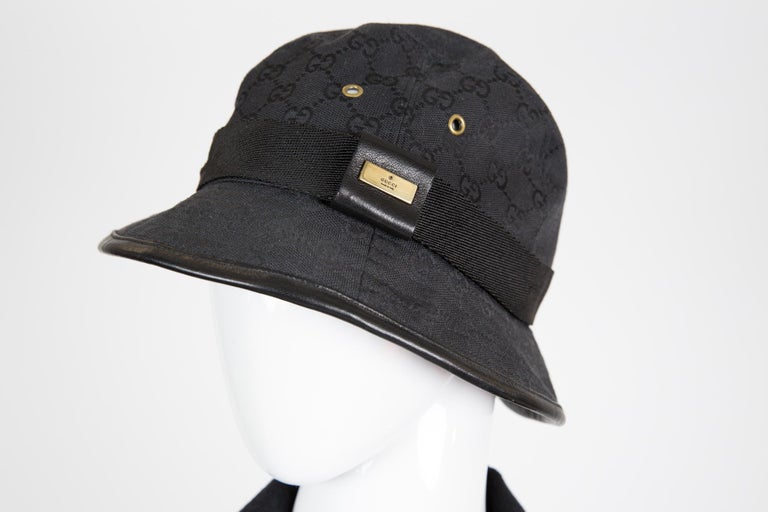 Gucci Black Cotton Monogram Bucket Hat For Sale at 1stDibs | gucci bucket hat, gucci beanie hat ...