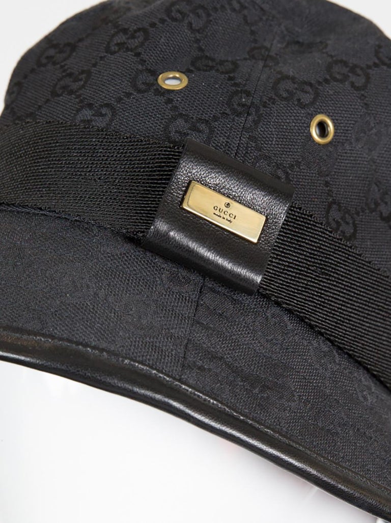 Gucci Black Cotton Monogram Bucket Hat For Sale at 1stDibs | gucci ...