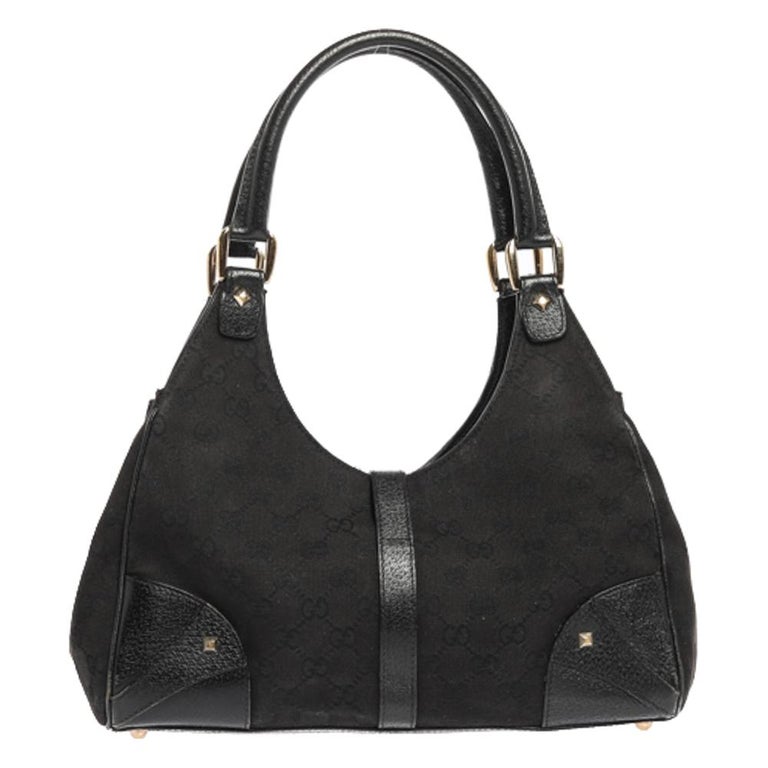 Gucci Black GG Canvas and Leather Bardot Bag at 1stDibs | gucci bardot bag
