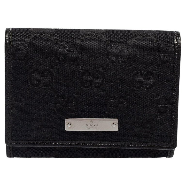 Gucci Black GG Canvas and Leather Flap Card Case at 1stDibs