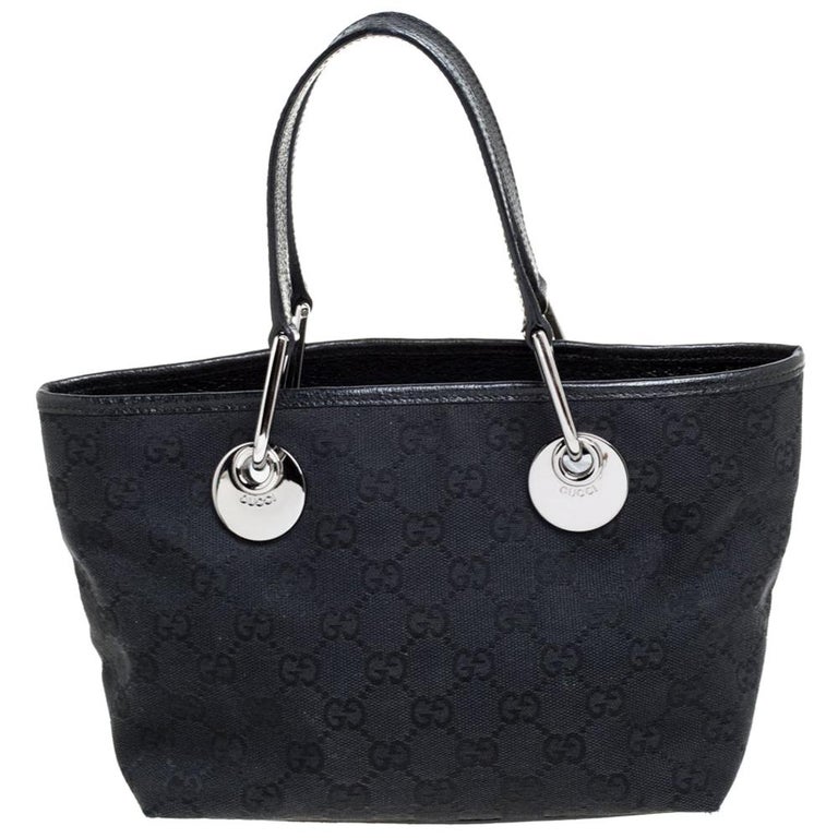 Gucci Black GG Canvas and Leather Mini Eclipse Tote at 1stDibs